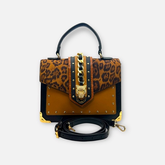 Aldo | Bags | Aldo Euc Baro Top Handle Purse Bling Leopard Animal Print ...